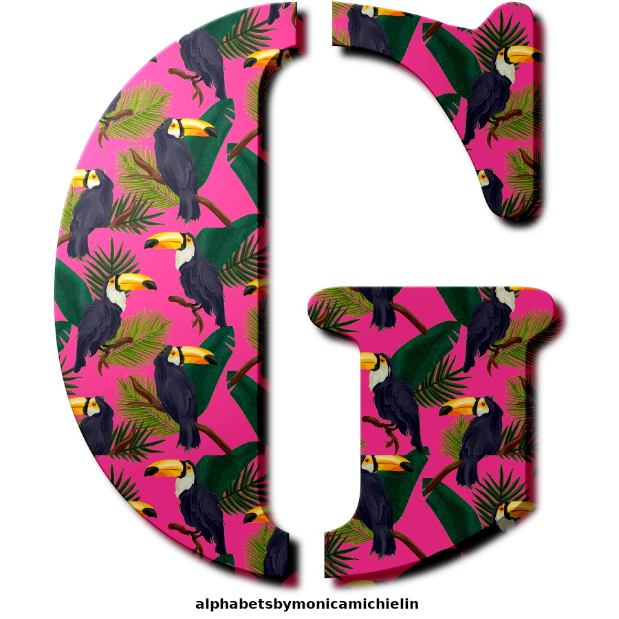 M. Michielin Alphabets: TOUCAN ALPHABET PINK BACKGROUND, NUMBERS, ICONS ...
