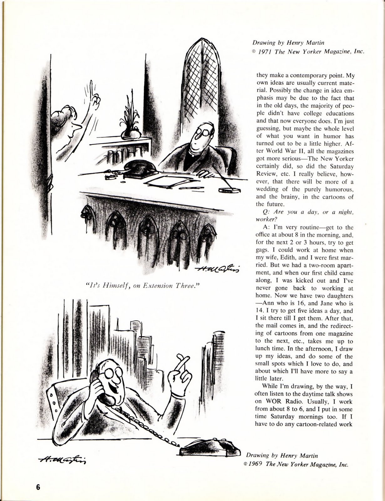 Mike Lynch Cartoons: 1972: Cartoonist Henry Martin Interview