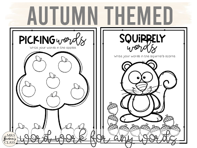 Fall Themed Word Work Spelling Activities for ANY Words | Mrs. Bremer's ...