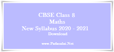 CBSE Class 8 Maths - New Syllabus 2020 - 2021 Download - TRB TNPSC