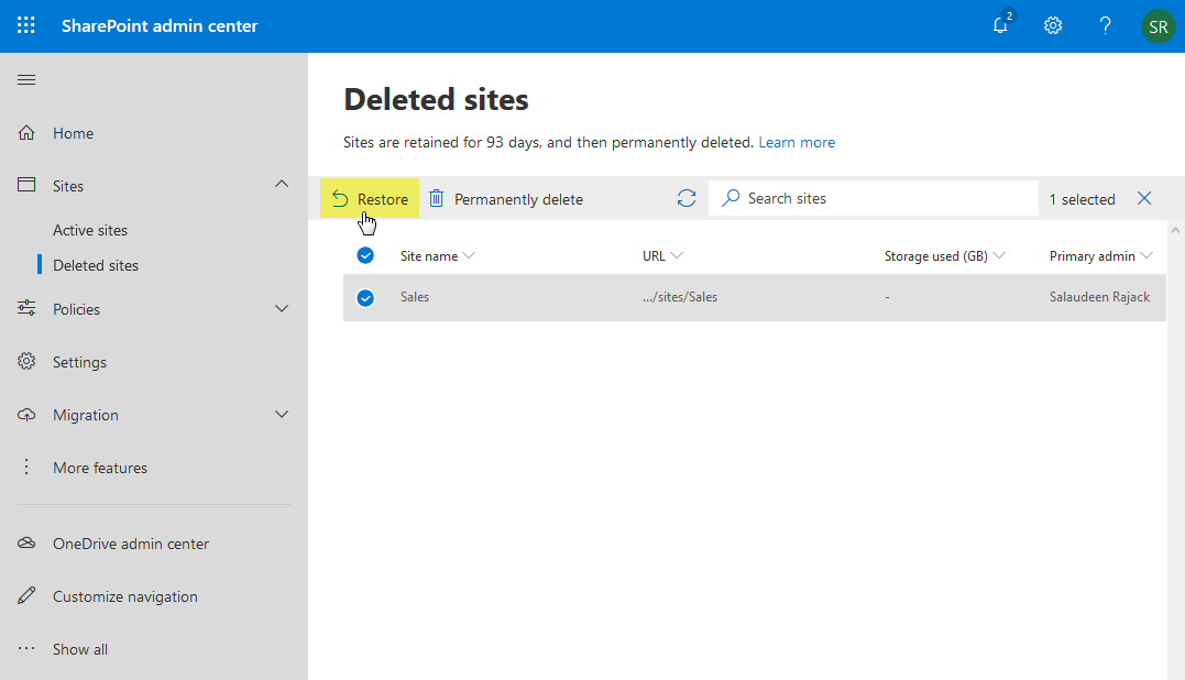 SharePoint Online: How to Restore a Deleted Site Collection using ...