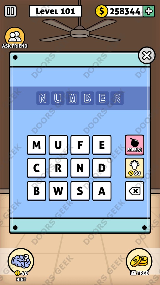 Escape Room: Mystery Word Level 101 Answer ~ Doors Geek