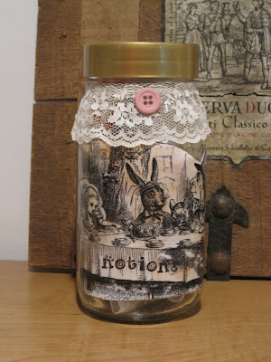 Alice in Wonderland Notions Jar - Okio B Designs