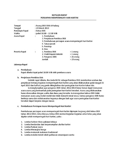 9 Contoh Notulen Rapat Terlengkap Dilengkapi Contoh Cara Membuat Notulen
