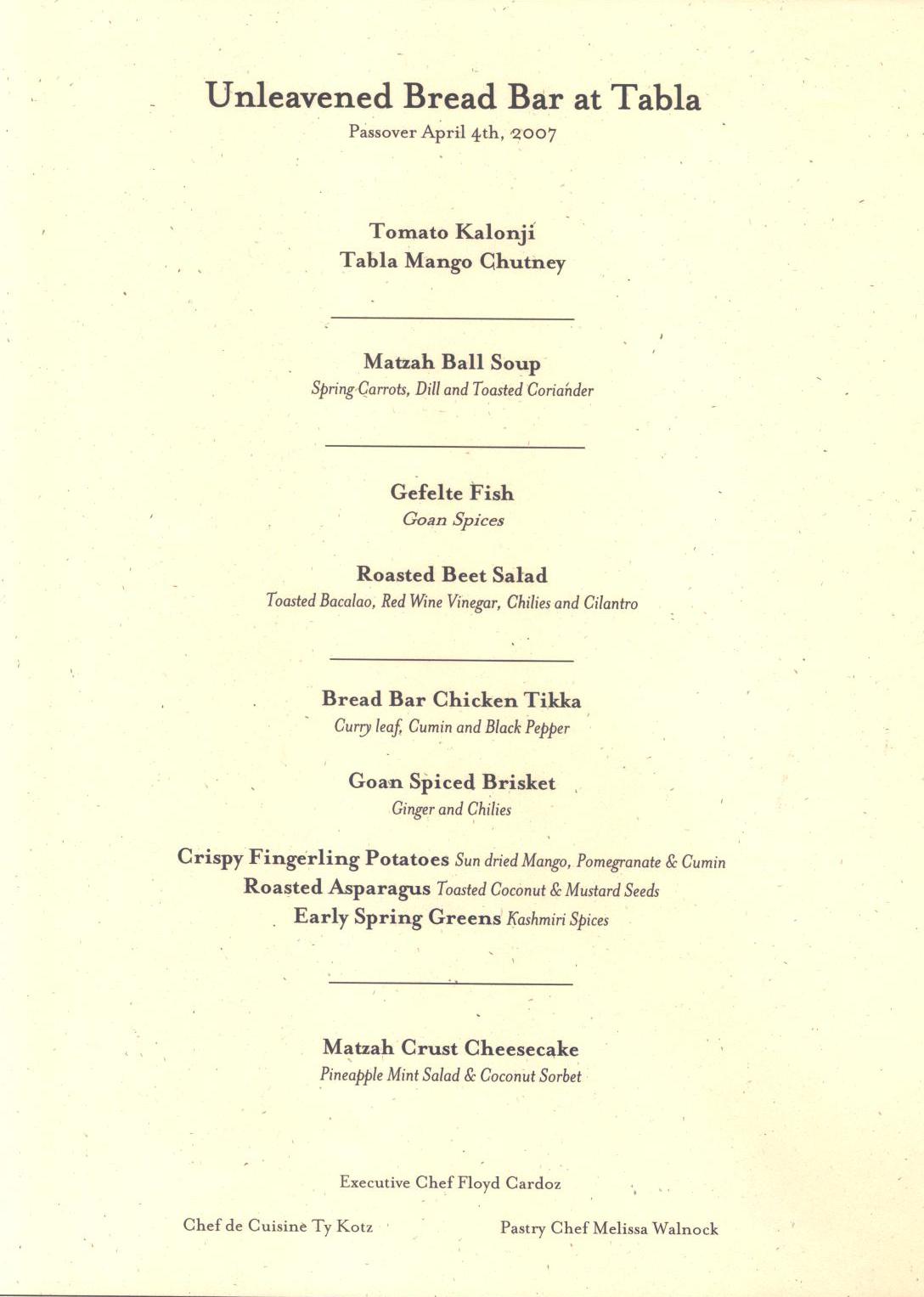 Cooked Books: Tabla's Unleavened Bread Bar