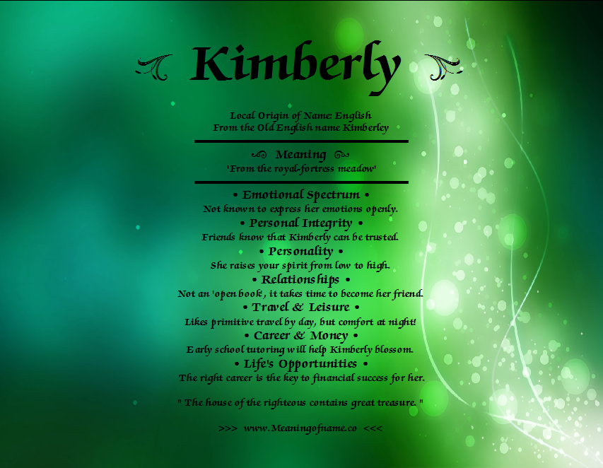 Kimberly Name Meaning