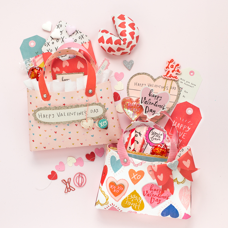 Valentine's Day bags tutorial + Cut file - Bea Valint | Scrapbooks