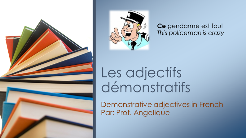 Les adjectifs démonstratifs (demonstrative adjectives in French)