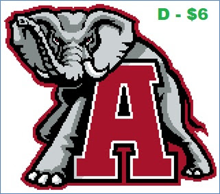 EASY PATTERNS: University of Alabama Crimson Tide cross-stitch pattern