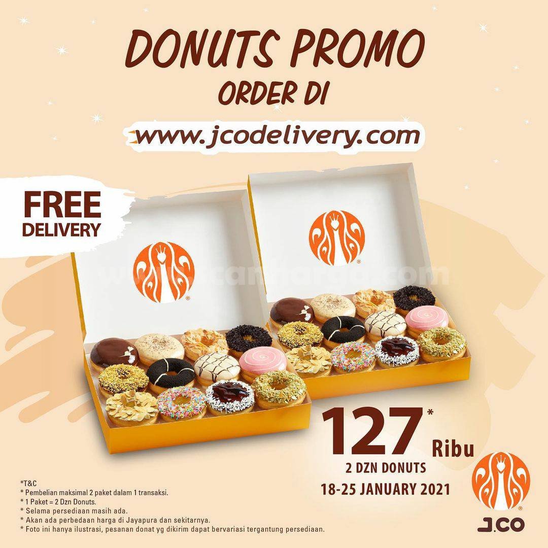 JCO Promo Free Delivery! Khusus pembelian 2 Lusin Donuts Harga hanya Rp ...