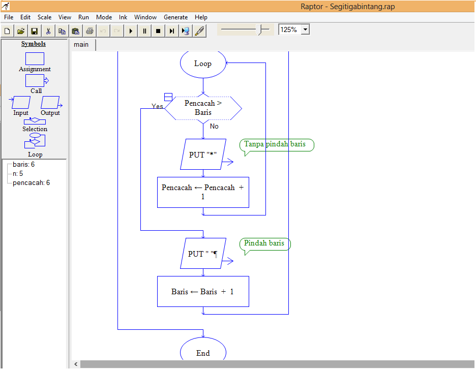 Flowchart Menampilkan Bintang Menggunakan Aplikasi Raptor - julian rochsas