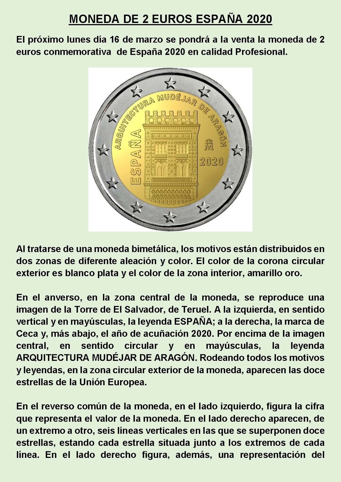 EL MUNDO DEL COLECCIONISMO: NUMISMATICA DE ESPAÑA 2020 - MONEDA DE 2 ...