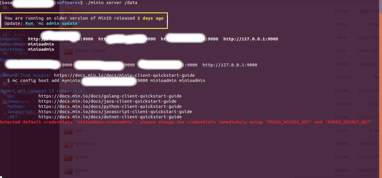 Java With Minio File Operations Upload Download Delete