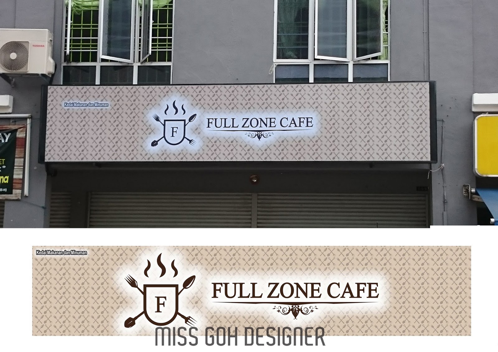 Full Zone Cafe Signboard Design