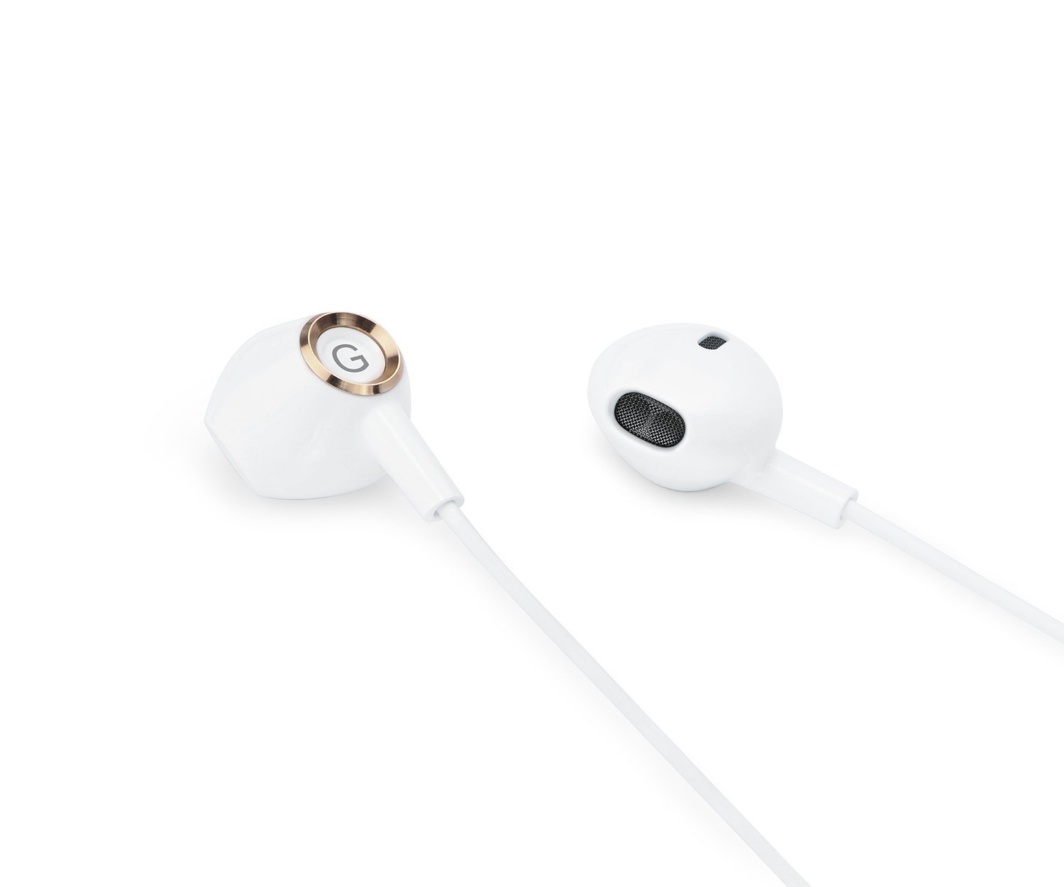 relax-headphones: Earbuds with Remote Control and Mic (White)