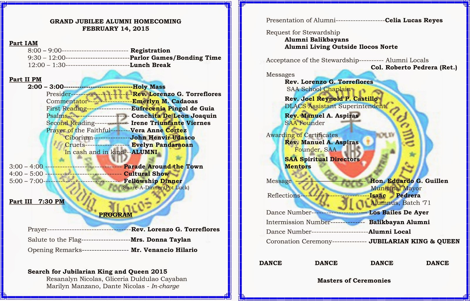 SAINT ANNE ACADEMY ALUMNI ASSOCIATION: GOLDEN JUBILEE ALUMNI HOMECOMING ...