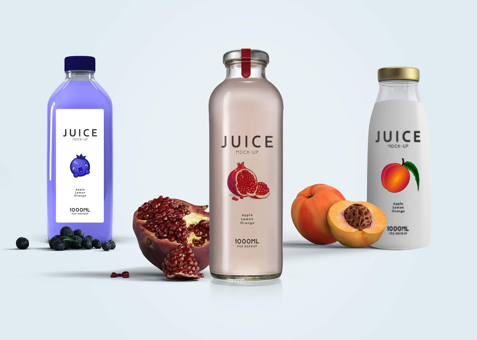 Plastic Juicy Bottle Label Mockup