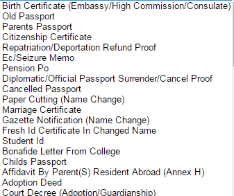 Supporting Documents Required for Passport | FREE ONLINE SEVA