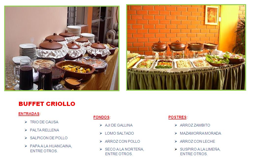 MUNDO MAGICO DE SAIRI: BUFFET CRIOLLO
