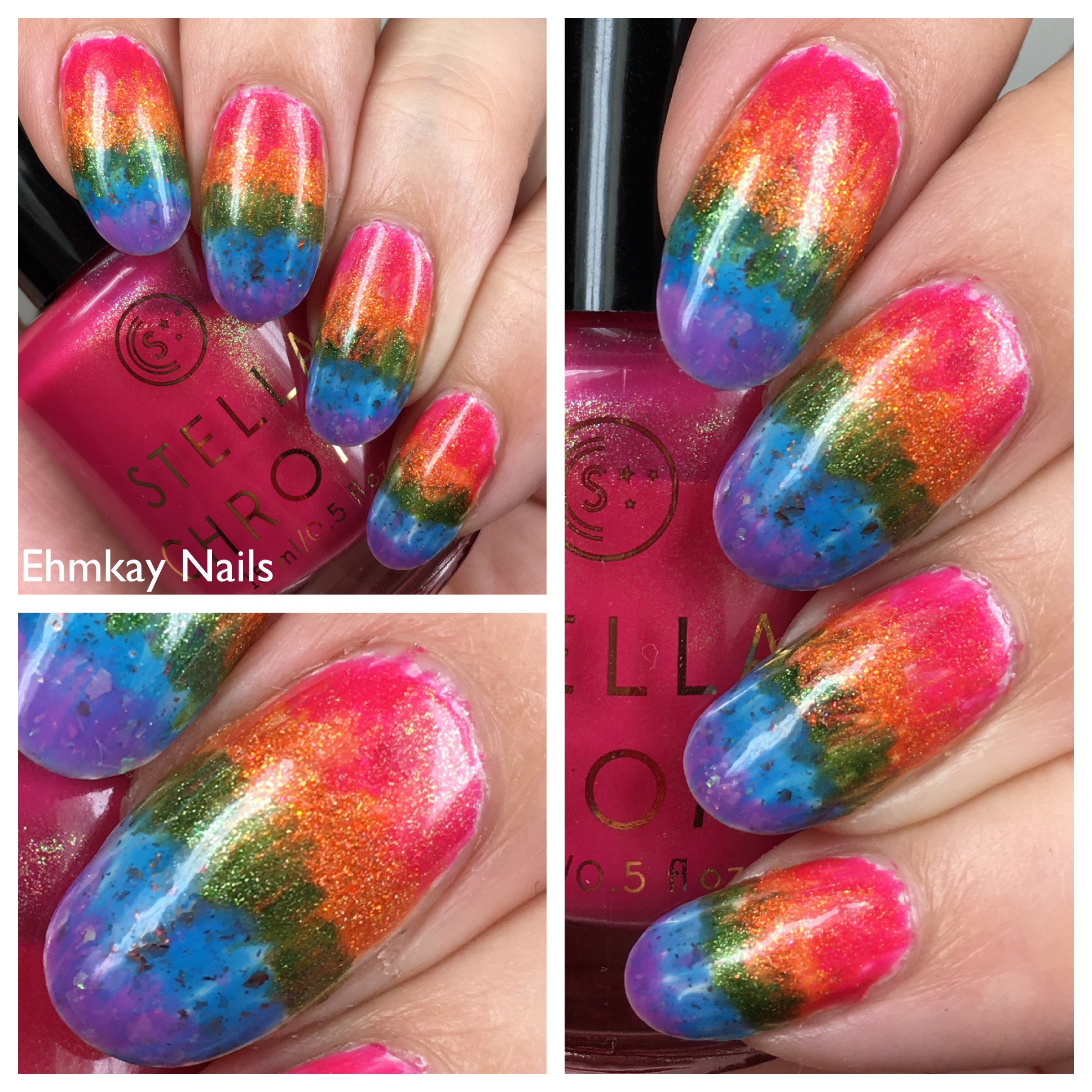 ehmkay nails: Tie Dye Nail Art with Stella Chroma