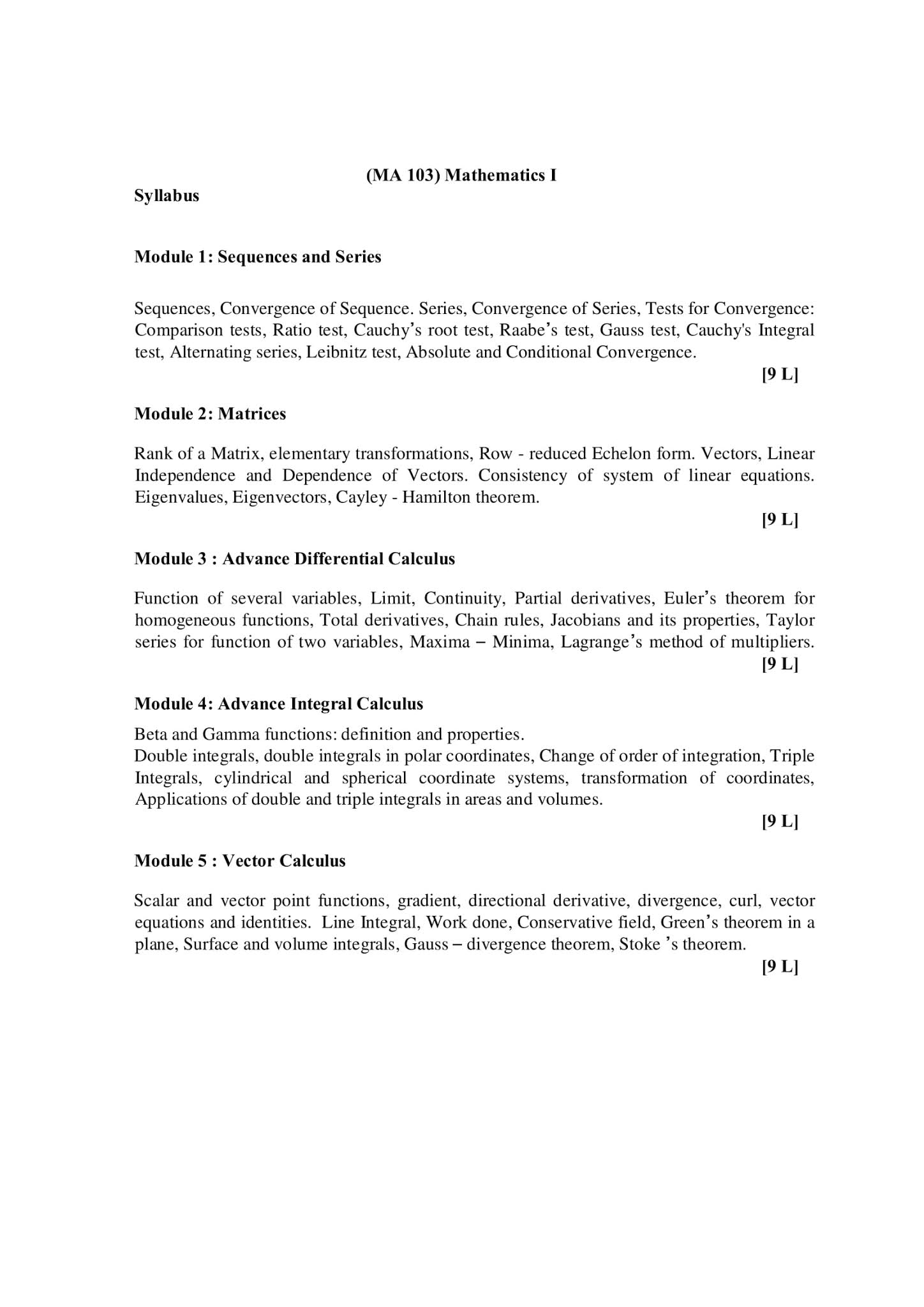 BIT MESRA B.TECH CSE 1ST SEM SYLLABUS