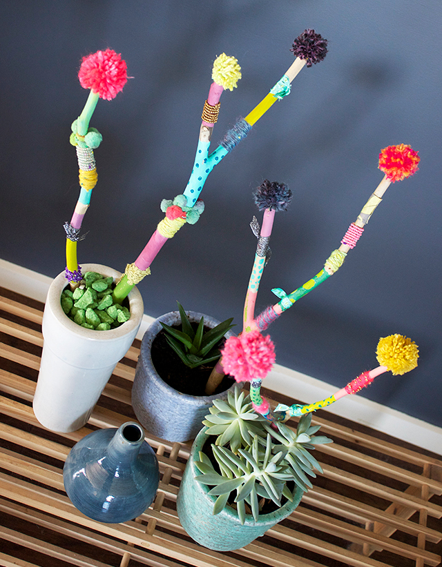 Jules Madden: DIY Craft Tutorial: Decorative Painted Branches - Planter ...