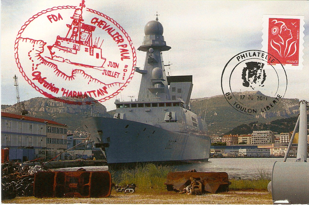 La Marcophilie Navale Envelopmer: Opération Harmattan Chevalier Paul