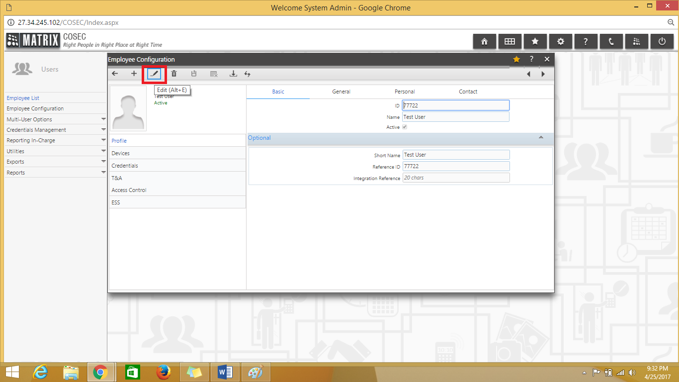 Matrix Cosec - IN and OUT Events is there but Attendance is not ...