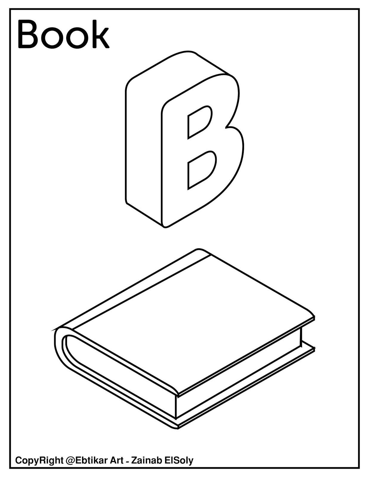 Set of 3D ABC Alphabet Coloring Pages