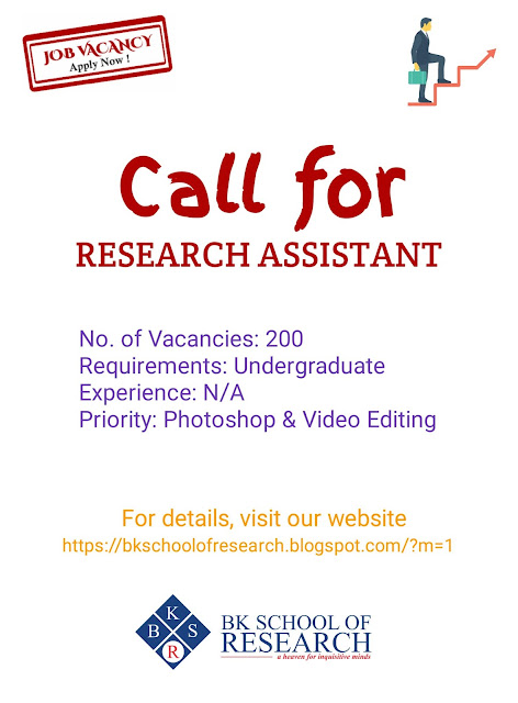 Call for Research Assistant - BK School of Research