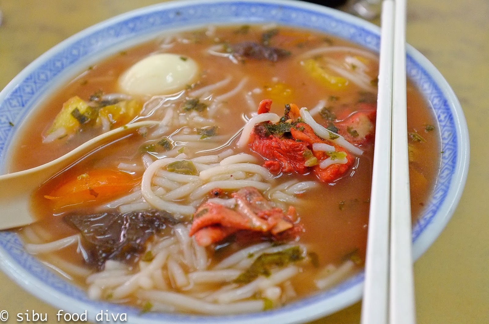 Sibu Food Diva: Red Wine Rice Noodles Soup at Hock Lok Hong, Lanang ...