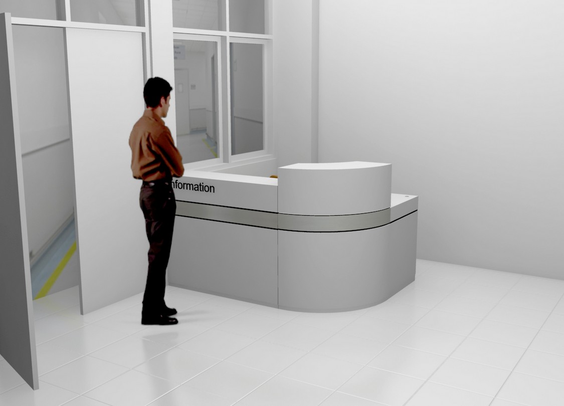 Meja Customer Service Melengkung - Curve Front Desk - Interior Ruang ...