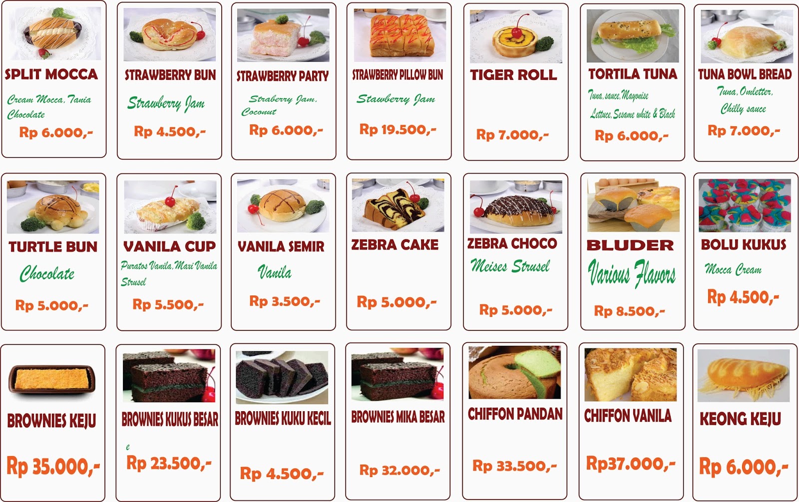 Bless Bakery : Katalog Product Bless Surabaya