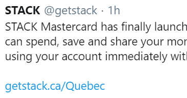 加国理财: STACK Prepaid MasterCard 简介