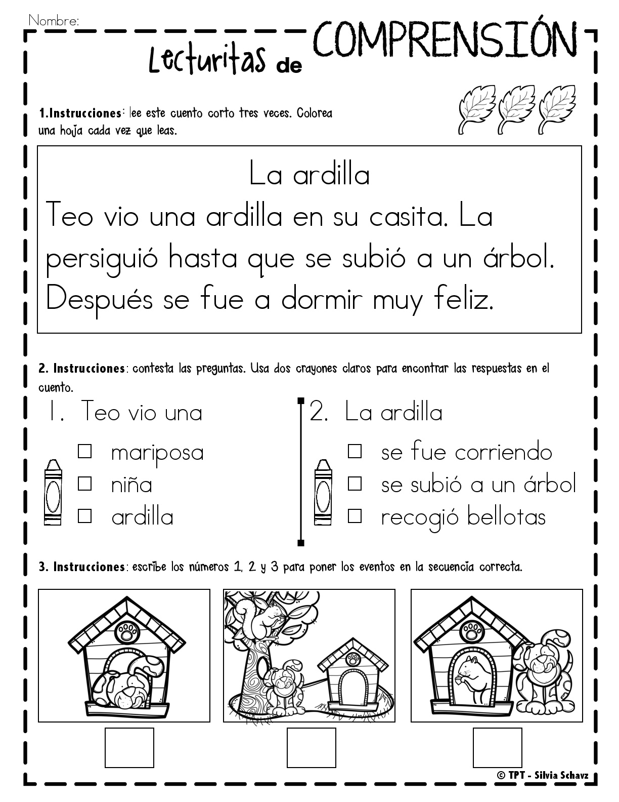 Fichas de Primaria: Lecturas sencillas