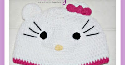 Amy's Crochet Creative Creations: How to Crochet a Hello Kitty Hat Pattern