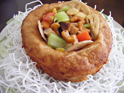 Cooking @ Home: Deep Fried Yam Ring with Assorted Vegetables