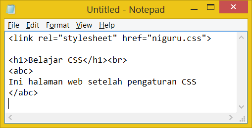 Membuat File CSS Yang Terpisah Dari HTML (External CSS) - Niguru Indonesia