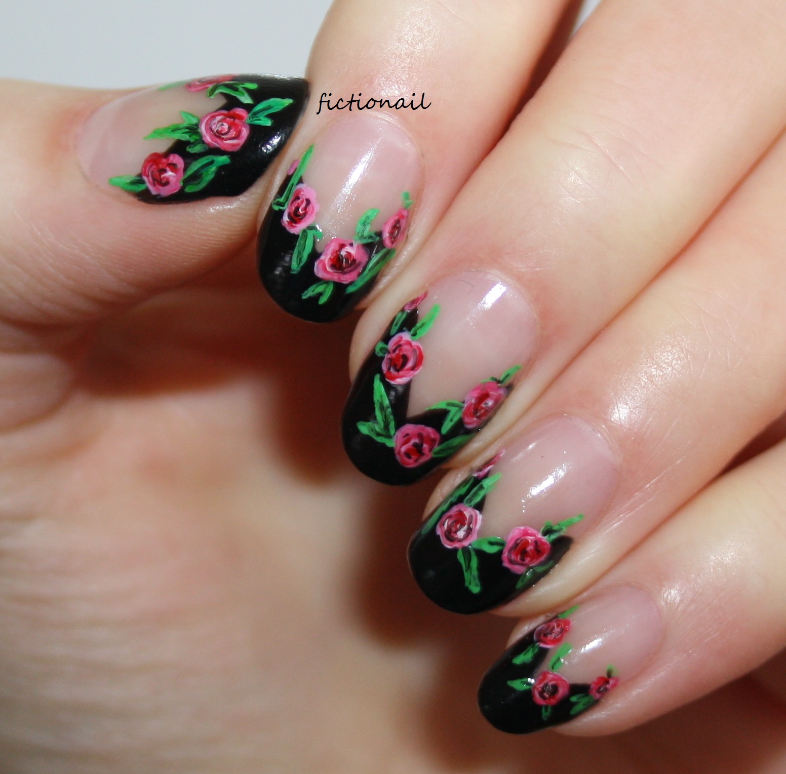 Negative Space Rose Nails