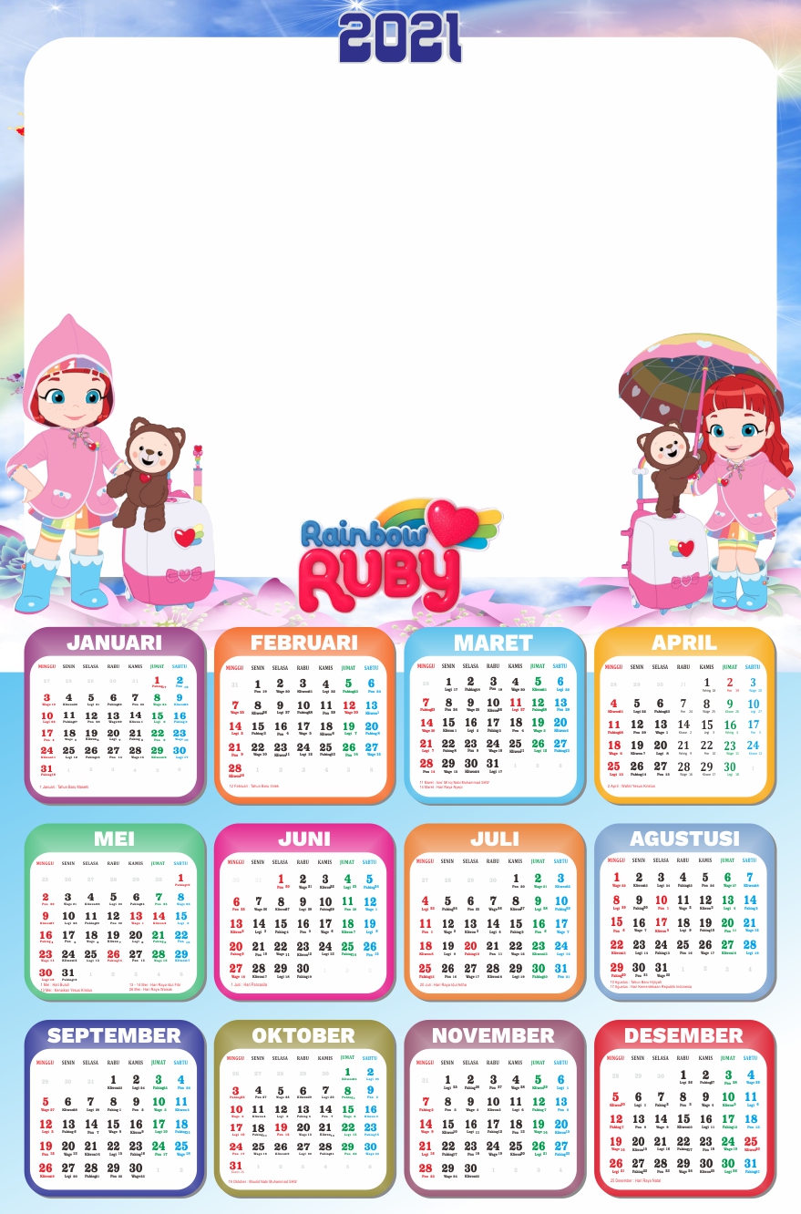50 Template Kalender Dinding 2021 Part 3 (Free CDR) - TUTORiduan.com