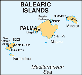Mapa de las Islas Baleares