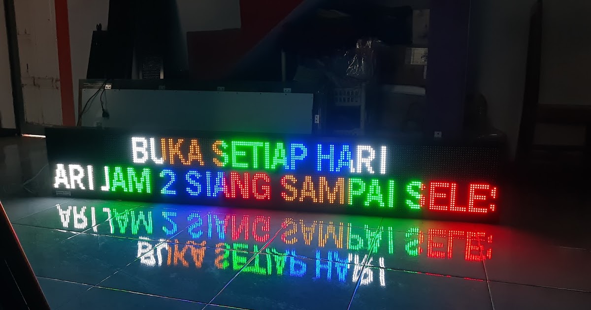 PUSAT LED DISPLAY RUNNING TEXT VIDEOTRON JAM SHOLAT