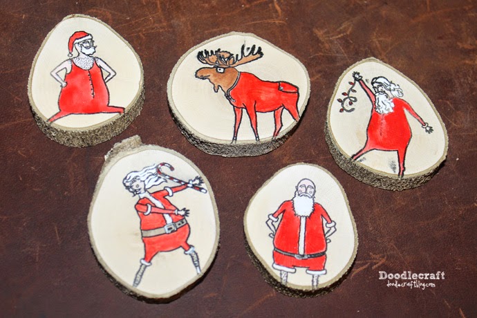 Stampin' Up Visions of Santa Wood Slice Ornaments!