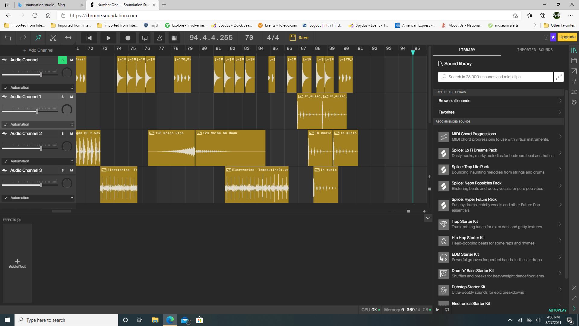 Creating a Soundtrack by Mixing Sounds