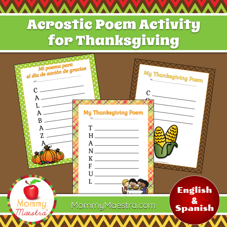 Mommy Maestra: Bilingual Thanksgiving Printables