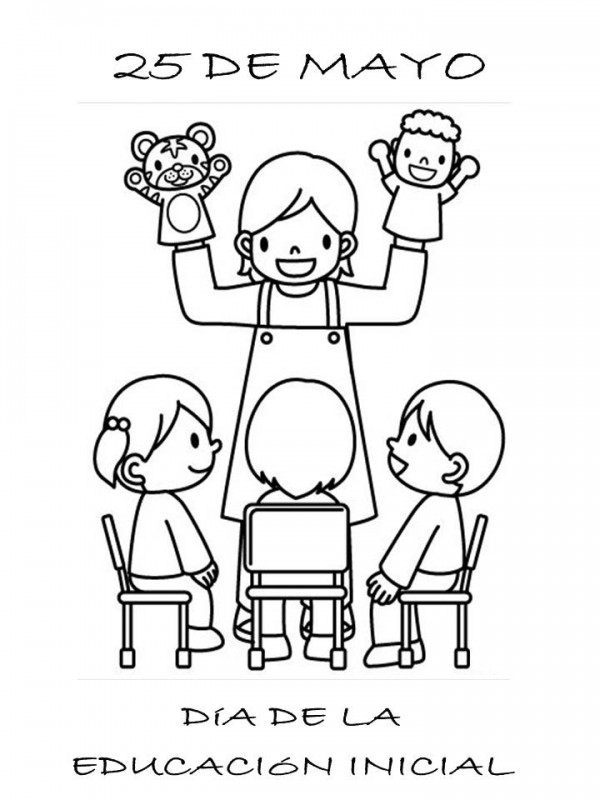 IMÁGENES DE DÍA DE LA EDUCACIÓN INICIAL PARA PINTAR