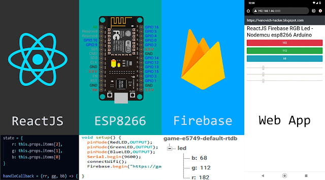 ReactJS Firebase esp8266 Nodemcu Led RGB Frontend - Arduino