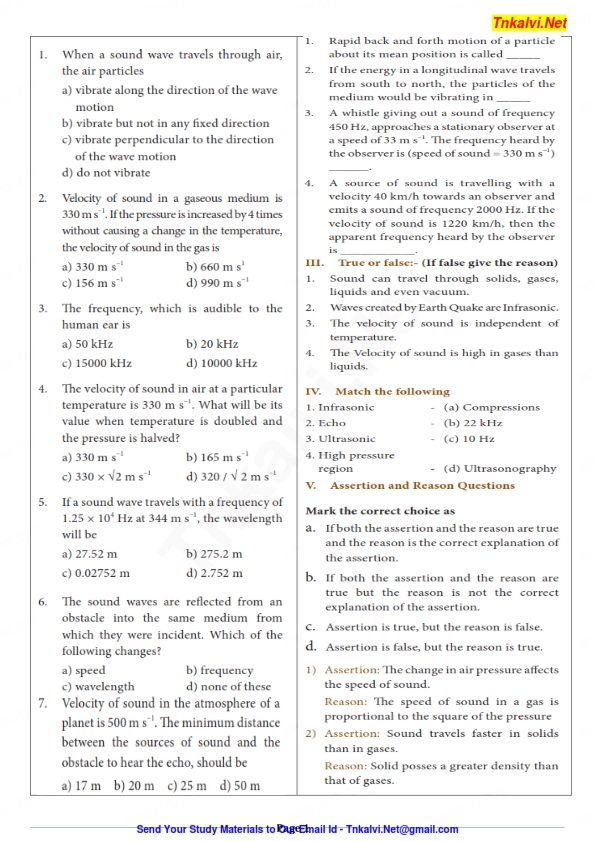 10th Standard - Science - Book Back One Mark Questions - All Units - Mr ...