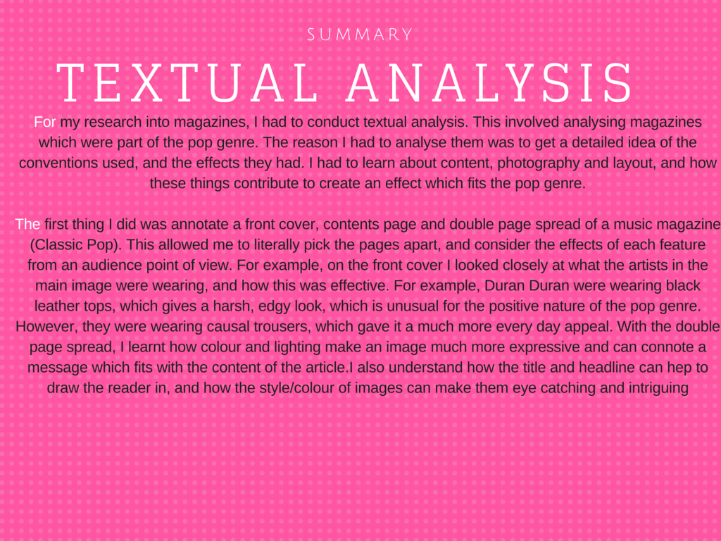 Danielle Viner AS Media CW portfolio: Textual Analysis