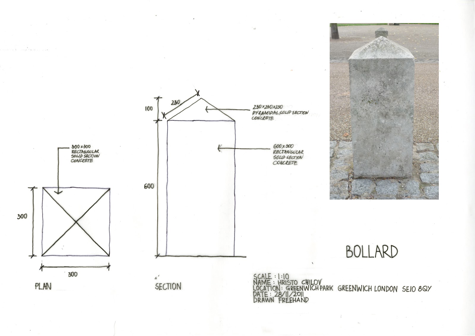 Landscape Diary: Technical drawing: Assignment N1